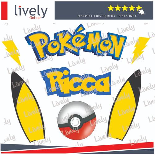 Jual Cake Topper Hiasan HBD happy birthday Custom Nama POKEMON 02 set ...