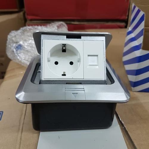 Jual Stop Kontak Lantai Tanam Arde Data Lan CAT5 CAT 5 CAT5E rj45 ...