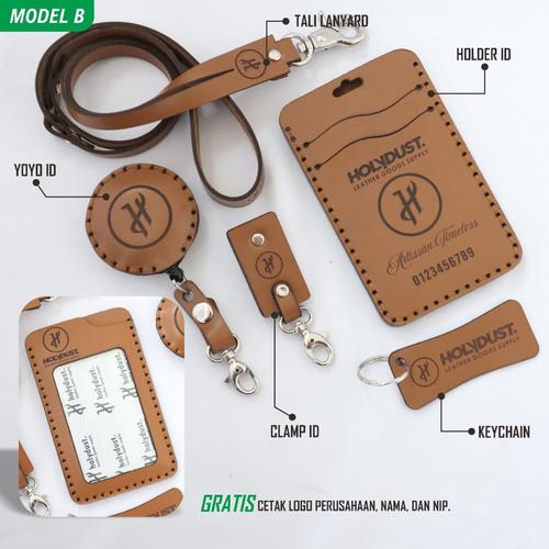 Jual Custom Id card Holder & Name tag Kulit Sapi asli Corrected - Kab ...