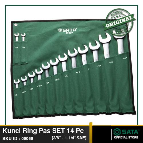 Promo SATA TOOLS Kunci Ring Pas Set 14 Pcs Inch 09069 Cicil 0% 3x ...