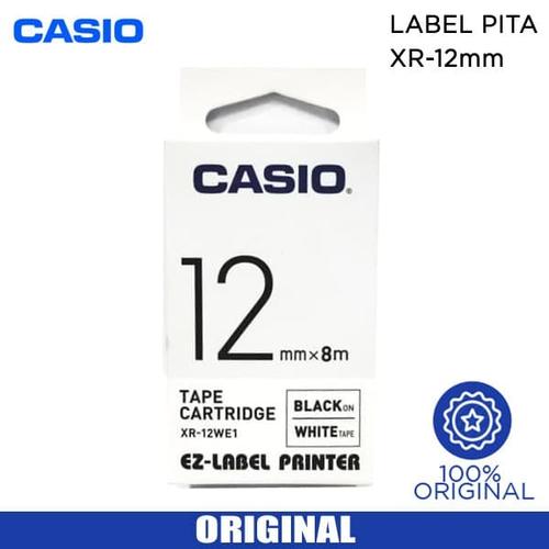 Jual Label Printer CASIO XR-12WE1 Black On White [12 mm] - Jakarta ...