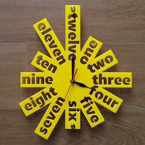 Jual Jam Dinding English Bolong Akrilik Laser Cut Unik - Kuning - Kab ...