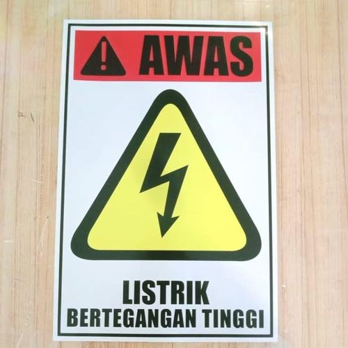 Jual SIGN STICKER K3 RAMBU SAFETY AWAS LISTRIK BERTEGANGAN TINGGI ...