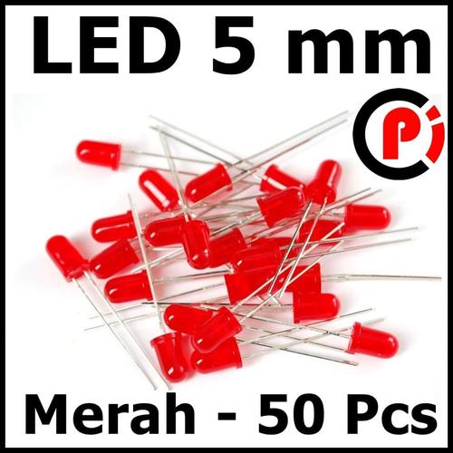 Jual Per Bungkus isi 50pcs LED 5mm Nyala Merah Diffused Red 5 mm 50 Pcs ...