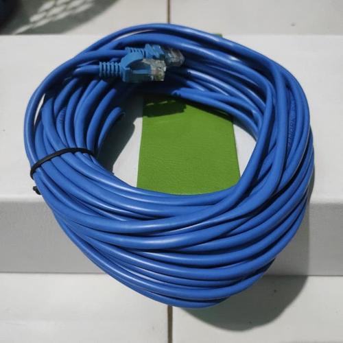 Jual Kabel internet LAN UTP BIRU cat 5e siap pakai 20m 25m - 20M ...