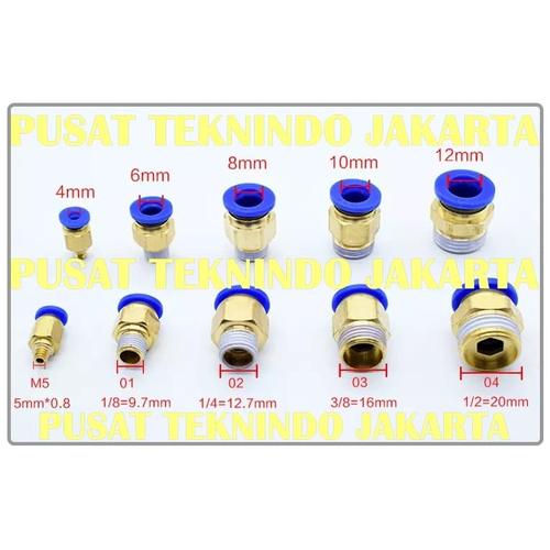 Jual FITTING PNEUMATIC LURUS DRAT M5 X SELANG 4MM MPC-04-M5 MURAH ...