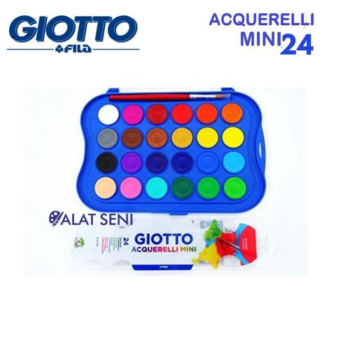 Jual Giotto Acquerelli MINI 24 warna Watercolor cake / Watercolor set ...