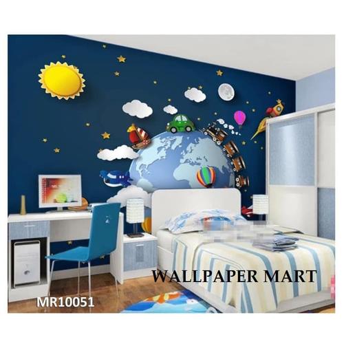 Jual Photowall Mural Dinding Wallpaper Mural Motif Anak Globe - Kota ...