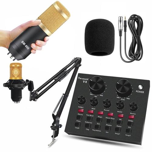 Jual Soundcard V8 Microphone BM 800 Podcast Sound Card Mixer Youtube ...