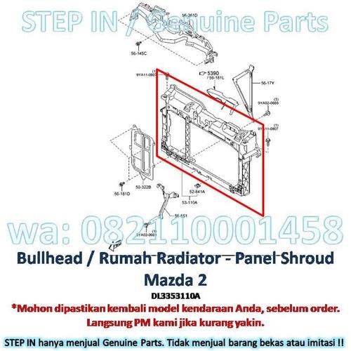 Jual Bullhead Rumah Radiator Dudukan Kotak Mazda 2 Mazda2 panel shroud ...