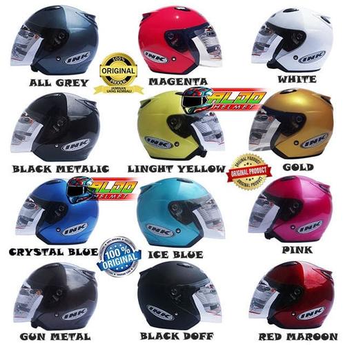 Jual INK CENTRO JET SOLID HELM HALF FACE CEWEK COWOK TERBARU / JUAL KYT ...