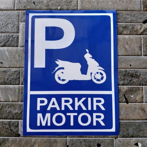 Jual Stiker Vinyl Lokasi Tempat Parkir Motor Safety Sign Office Pabrik ...