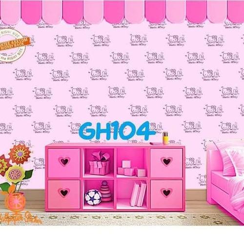 Jual wallpaper Sticker Dinding Kamar anak Kartun Hello kitty Pink 10 m ...