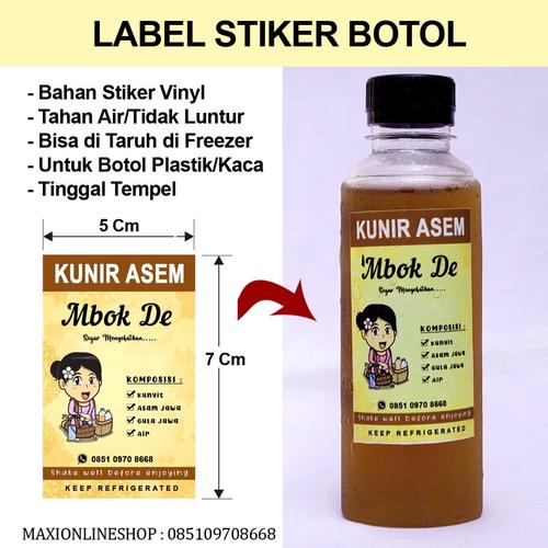 Jual STIKER LABEL PRODUK KEMASAN MINUMAN BOTOL JAMU TAHAN AIR - Kab ...