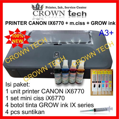 Jual Canon iX6770 printer A3 + Modifikasi Mini ciss tinta GROW INK PLUS ...