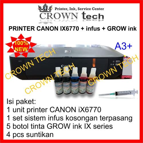 Jual Canon iX6770 printer A3 + Modifikasi+ tinta botolan GROW INK - Tab ...