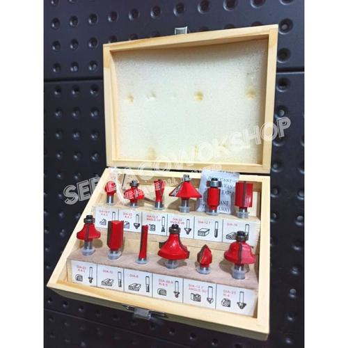 Jual Mata Profil Kayu Set 12 Pcs - Mata Router Trimmer Bit Set Termurah ...