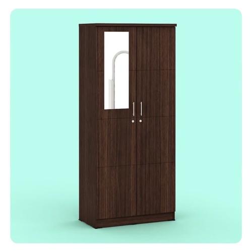 Jual Lemari pakaian lemari baju 2 pintu cermin minimalis Alba walnut ...