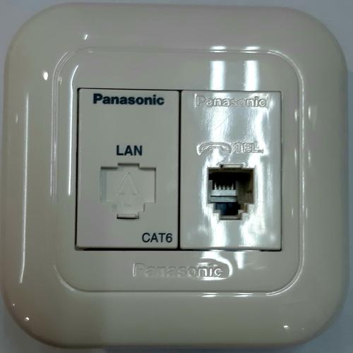 Jual Panasonic Outlet Data Cat.6 WEJ24886 + Outlet Telephone WEJ2164 ...