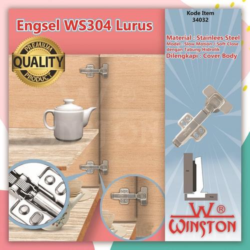 Jual Engsel Sendok Lurus WS304 WINSTON Stainless Soft Close Slow Motion ...