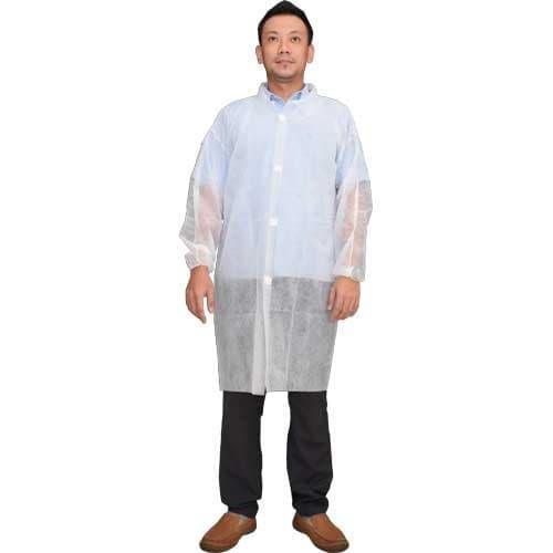 Jual APD/Jas Lab/ Devall Coat Velcro Bahan Spunbond Putih All Size ...