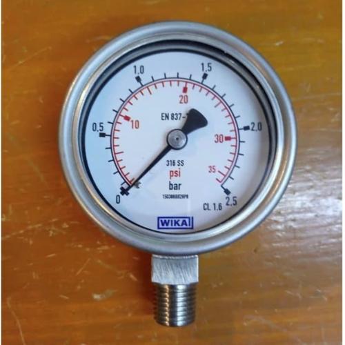 Jual WIKA Pressure D 2,5" 0-2.5 Bar drat 1/4 " Npt Bottom Full SS + LIQUID - Jakarta Utara - MTM ...