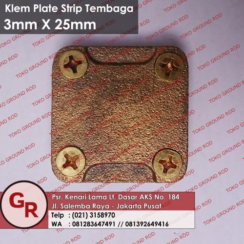 Jual Klem Grounding Plat Strip Tembaga 3mm X 25mm / Copper Square Clamp ...