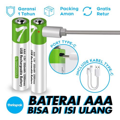 Promo Smartoools Battery AAA Type-C 1.5V Rechargeable 2 pcs Original Garansi - Kota Surabaya ...