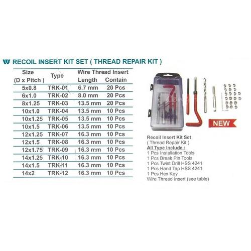 Jual Recoil Insert Kit Set - Thread Repair Kit Size 5x0.8 Wipro TRK-01 ...