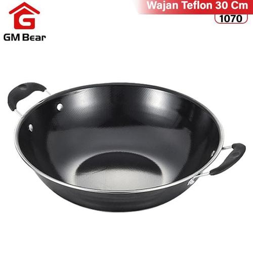 Jual GM Bear Wajan Kuali 30cm 1070-Wajan Penggorengan Teflon Wok 30cm ...