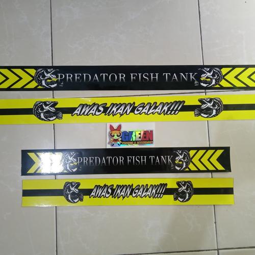 Jual Stiker Aquarium Awas Ikan Galak. Predator. Stiker Tank Aquarium ...