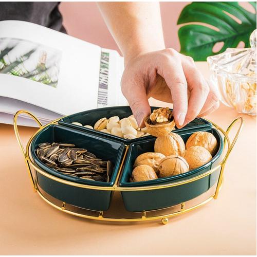 Jual Modern ceramic combination fruit plates piring snack - Hijau 3 ...