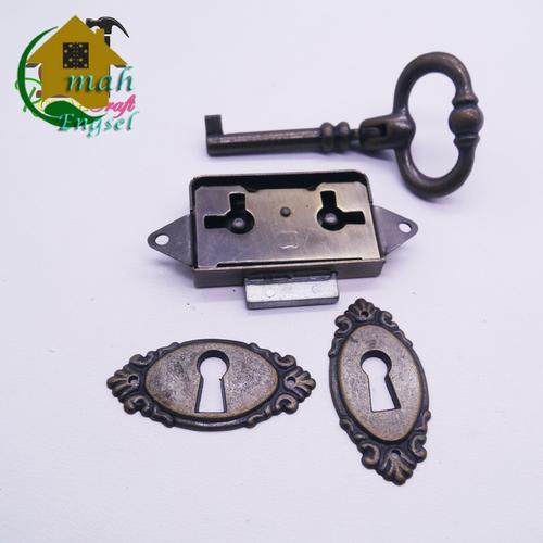 Jual HA.L005 Kunci kabinet antik 3x5 cm Gembok laci Cabinet Lock AB ...