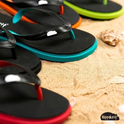 Jual HIPPOKRIT Sandal Flip Flop Karet - Blackface / Orange - Jakarta ...