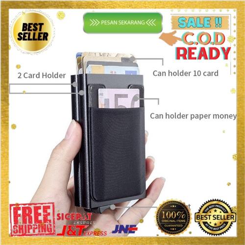 Jual Metal Wallet Dompet Kartu RFID Anti theft Double Card Holder 1843 ...