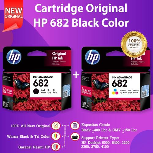 Jual SET HP 682 Cartridge Black 3YM77AA Color 3YM76AA Printer 2335 2336 ...