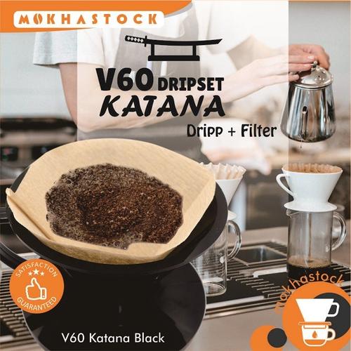 Jual MOKHASTOCK COFFEE V60 DRIP SET KATANA PLASTIC POUR OVER DRIPER ...