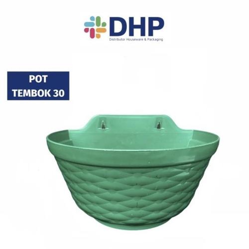 Jual Pot Tembok 30 (D=27.5cm ) Putih Tanaman Bunga Hias Dinding Tempel ...