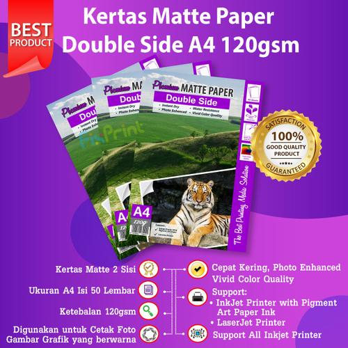 Jual Kertas Matte Double Side A4 120gsm 50 sheets Photo Paper 120 gram ...