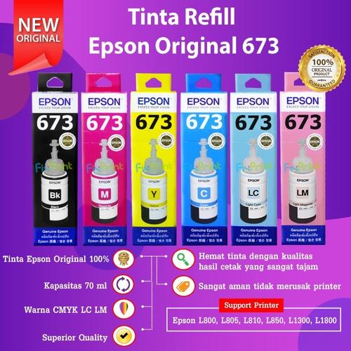 Jual Epson C13T673599 Light Cyan Tinta 673 Refill Printer L800 L805 ...