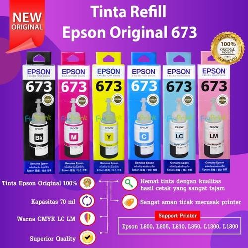 Jual Epson Ink 673 T673 Original Tinta Refill Printer L800 L805 L850 ...