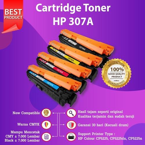 Jual Cartridge Toner Compatible HP 307A CE740A Black Printer CP5225 ...
