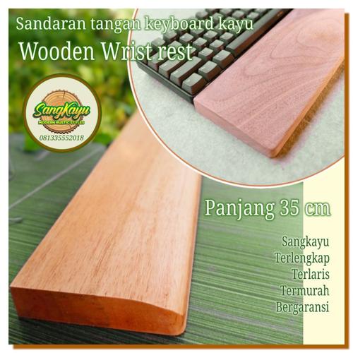Jual Wooden wrist rest for keyboard 35 cm sandaran tangan keyboard kayu ...