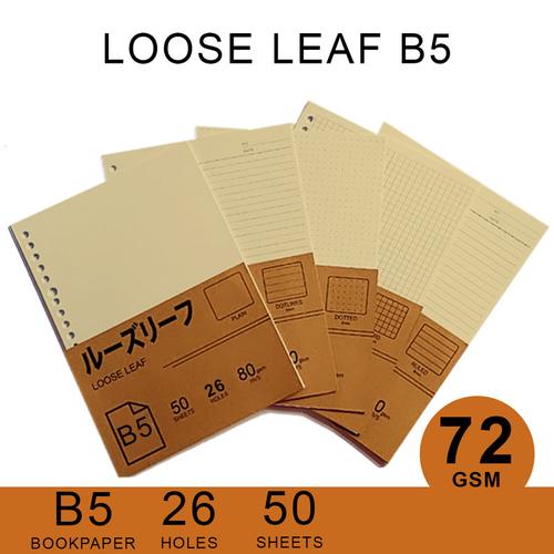Jual Loose Leaf B5/Bookpaper 72g/ 26 holes Isi Kertas File /Refil ...