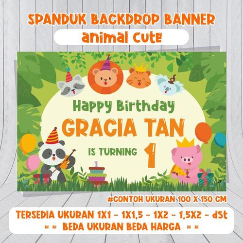 Jual Spanduk Banner Backdrop Ulang Tahun Anak Hewan Animal Jungle Zoo ...