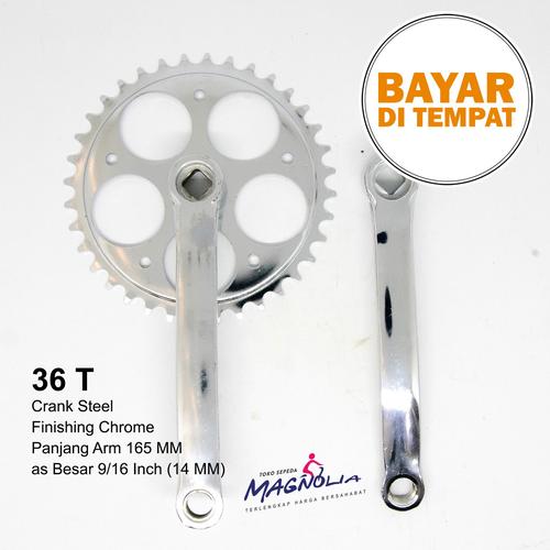 Jual Piringan Crank Set sepeda Universal Gir Tengah As Besar 36T - As ...