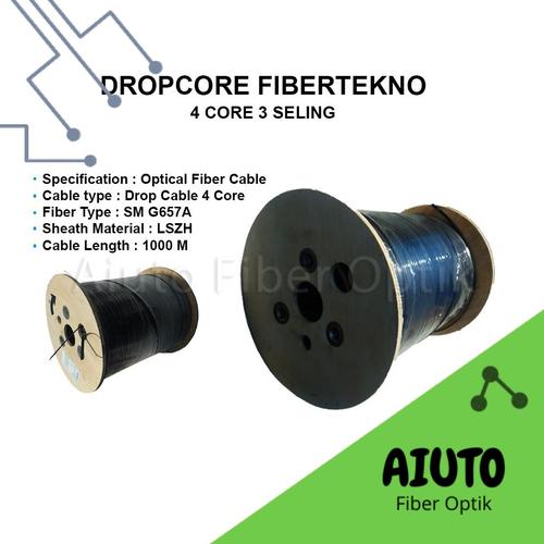 Jual Kabel Dropcore Fiber Tekno 2 Core 3 Seling 1000 Meter/1km Dropware ...