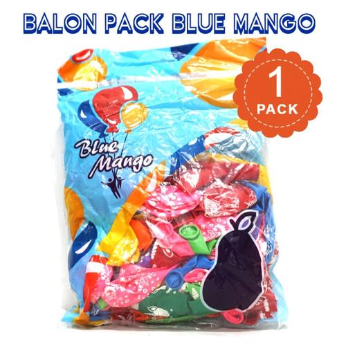 Jual Balon Motif Latex Blue Mango mix color- pack isi 100 -Balon BLUE ...