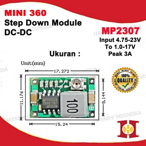 Jual Mini 360 DC DC Step Down Buck Converter Modul Power DC MP2307 ...