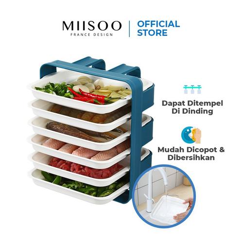 Promo MIISOO Rak Sayur 6 Susun Kitchen Food Rack Rak Dapur - Biru - Kab ...